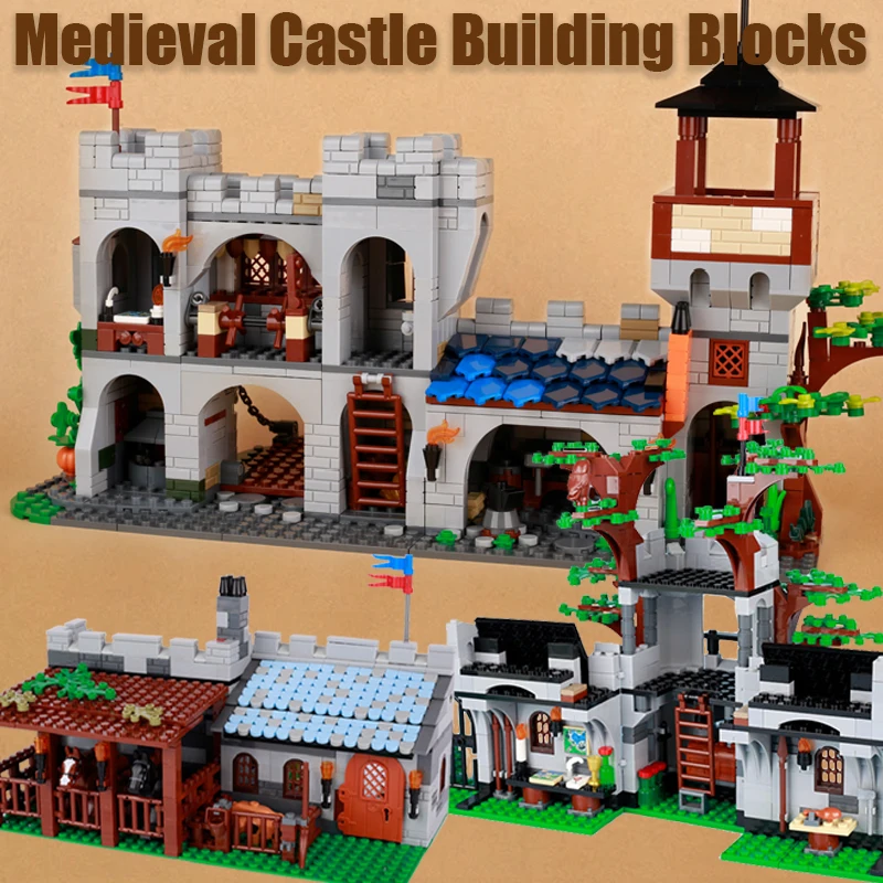 MOC-Medieval-Castle-Architecture-Scene-Building-Blocks-Military ...