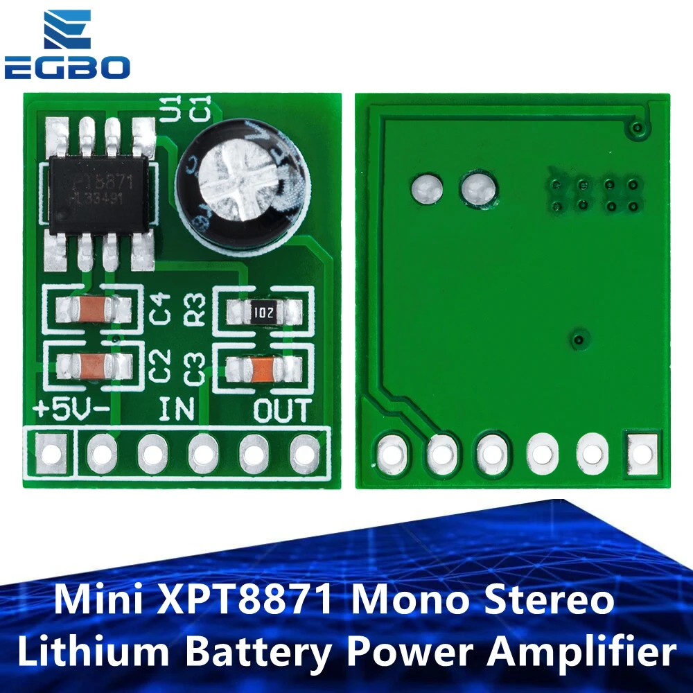 1-20PCS-EGBO-Mini-XPT8871-Mono-Stereo-Lithium-Battery-Power-Amplifier ...