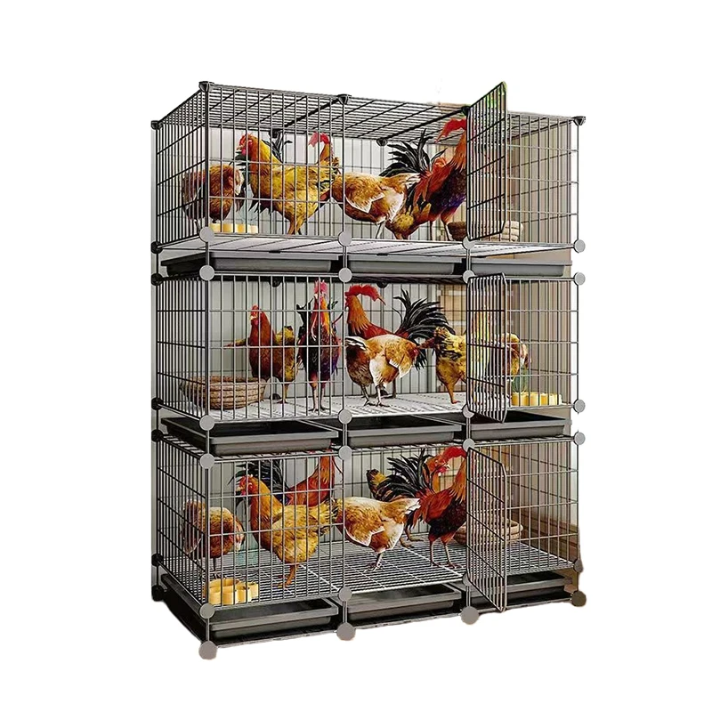 Combined-Chicken-Cage-Freely-Foldable-Easy-Clean-Sturdy-Small-Animals ...