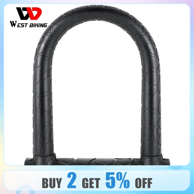 WEST-BIKING-Bicycle-U-Lock-2-Keys-Anti-theft-Safety-MTB-Road-Bike ...