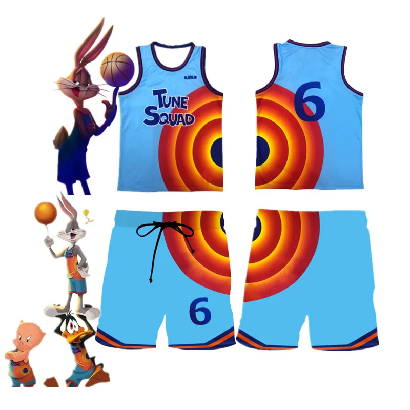 Movie basketball Kids Jersey Vest Shirt Shorts Cosplay James Tune Squad ...