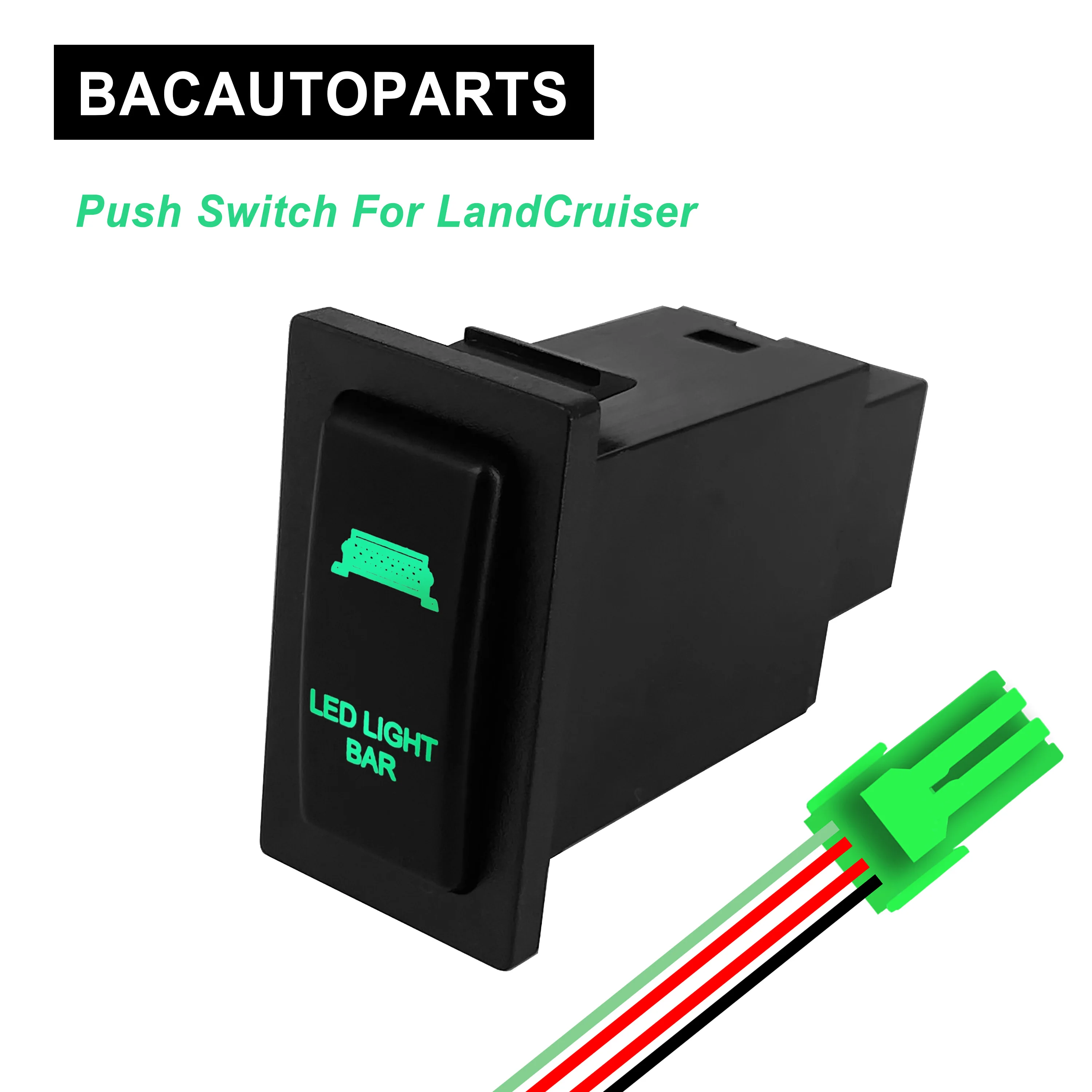 12V-Dual-Green-Led-LED-LIGHT-BAR-Push-Button-Switch-for-Car-TOYOTA ...