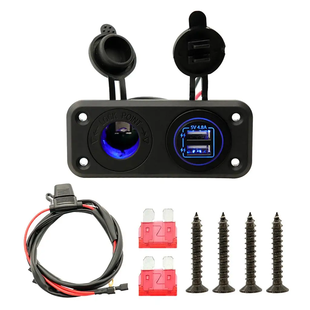 Flameer-12-24V-Dual-Usb-Pengecas-Cepat-Soket-Soket-Kuasa-Soket-Lampu ...