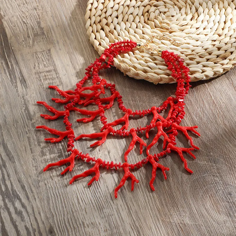 Collares-grandes-de-Coral-de-colores-bohemios-para-mujer-gargantilla-de ...