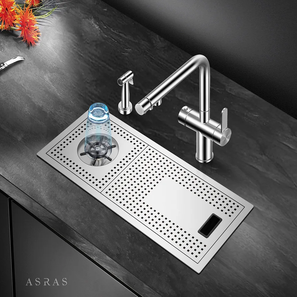 Asras 6026x Sus304 Handmade Kitchen Sink Cup Rinser Sink Glass Washer ...