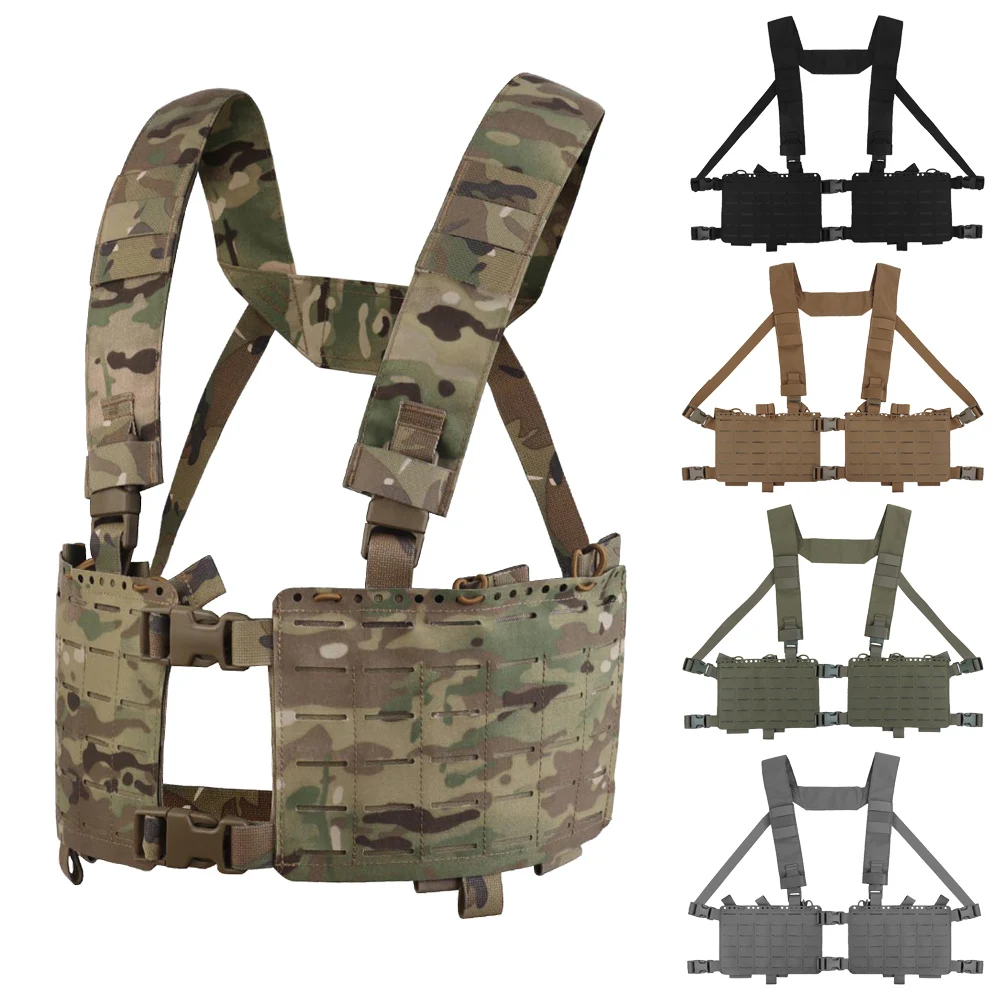 Tactical-Chest-Rig-Vest-Laser-Cut-Molle-System-Magazine-Pouch-Militar ...