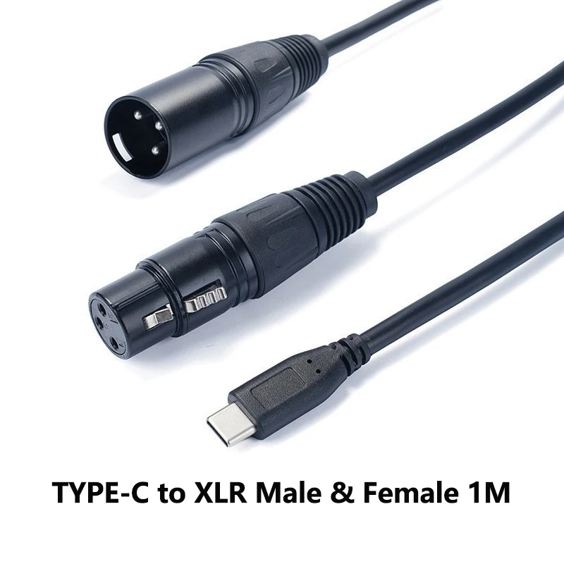 Type C To XLR Male / Female Audio Cable For Microphone Mixing Console ...