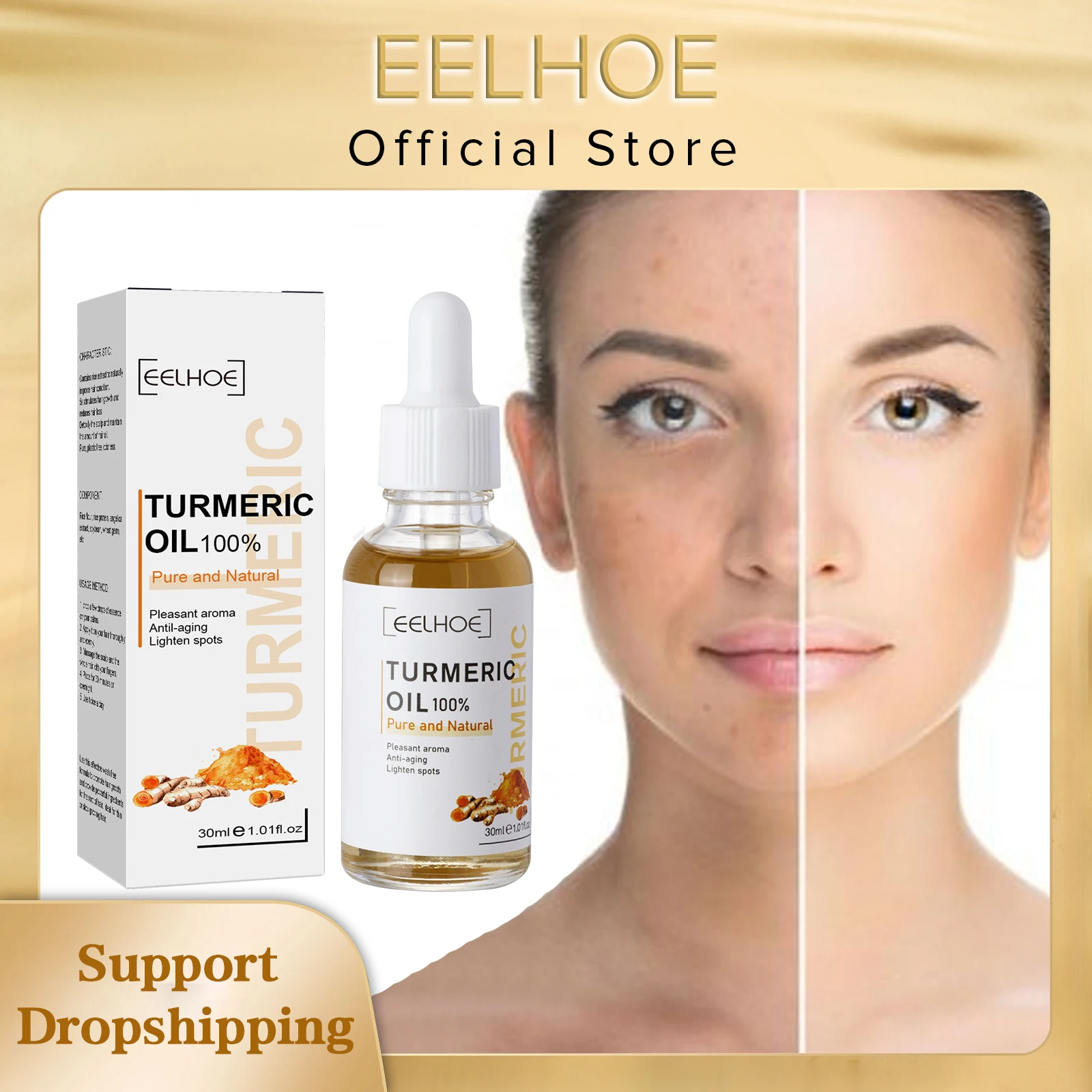 Eelhoe-Turmeric-Lemon-Oil-Skin-Glow-To-Lightening-Acne-Dark-Patches-Moisturizing-Whitening ...