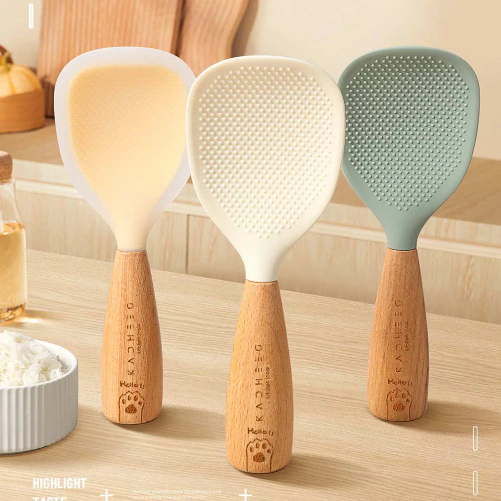 New-Vertical-Face-Rice-Spoon-High-looking-Non-stick-Rice-Silicone ...