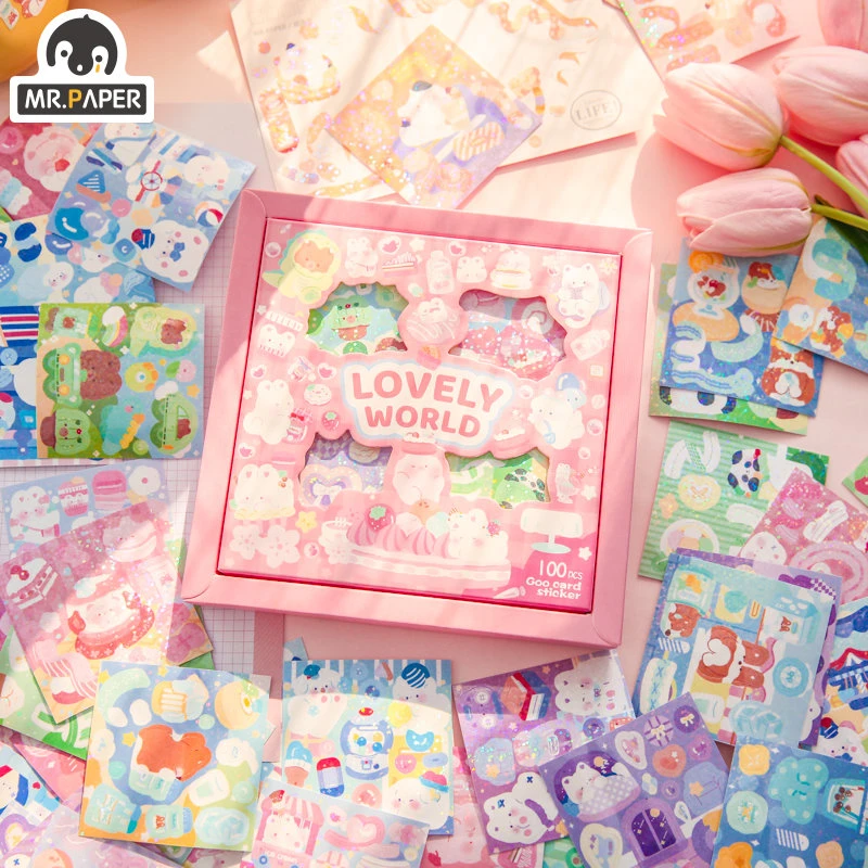 Mr.paper 100pcs/box Cartoon Cute | Handbook Decoration | Korean ...