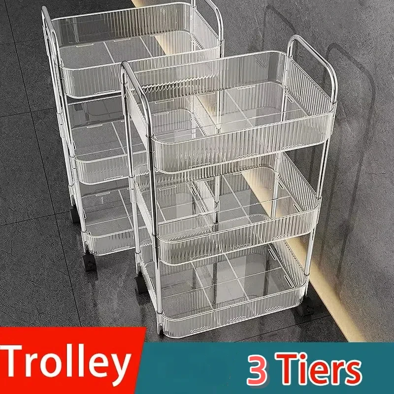 3Tier Rolling Storage Cart with Wheels – Mobile Organizer for Snacks ...