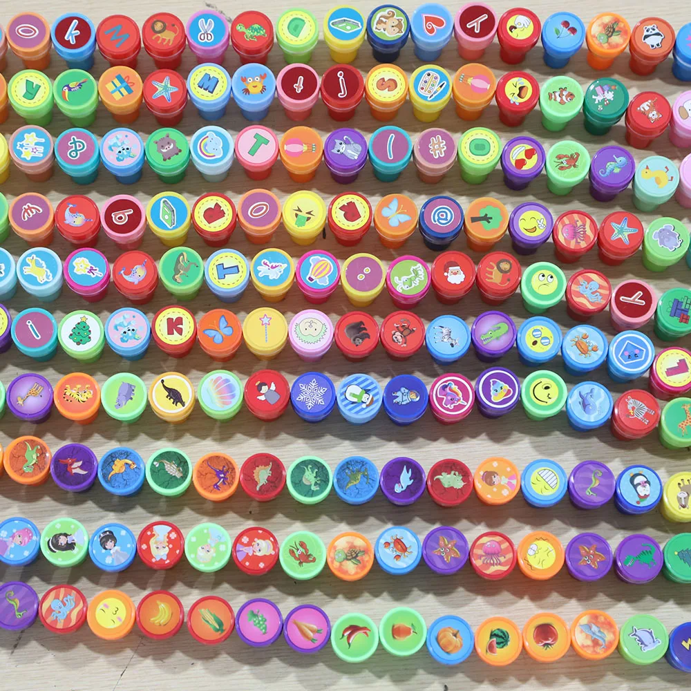 10pcs Assorted Stamps Kids Self-ink Stamps Children Toy Stamps Smiley ...