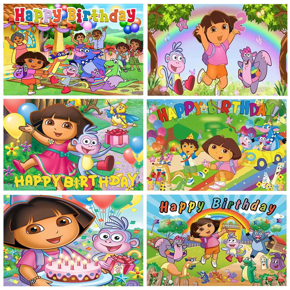 Dora The Explorer Themed Printable Happy Birthday Banner