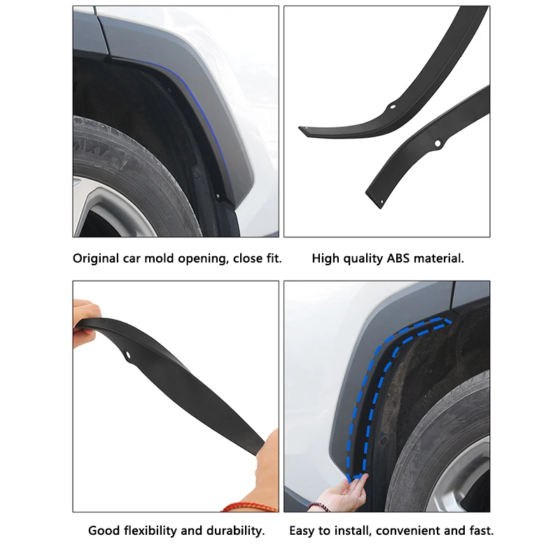 QHCP Car Rear Wheel Fender Eyebrow Liner Splash Mudguard Mudflaps Mud ...