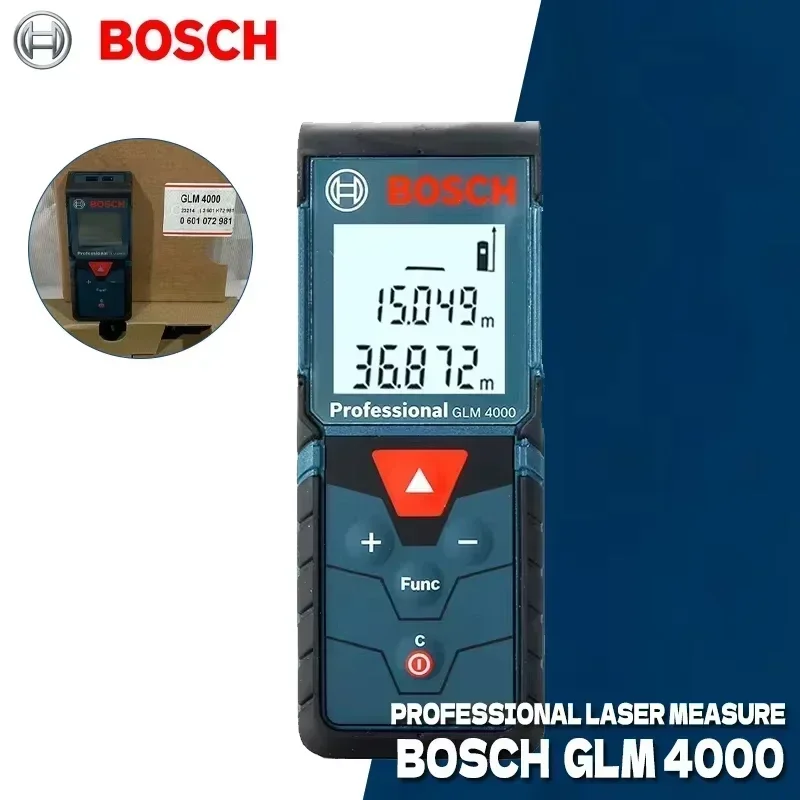 BOSCH GLM 4000 Laser Range Finer Digital Tape Measure 40m Distance ...