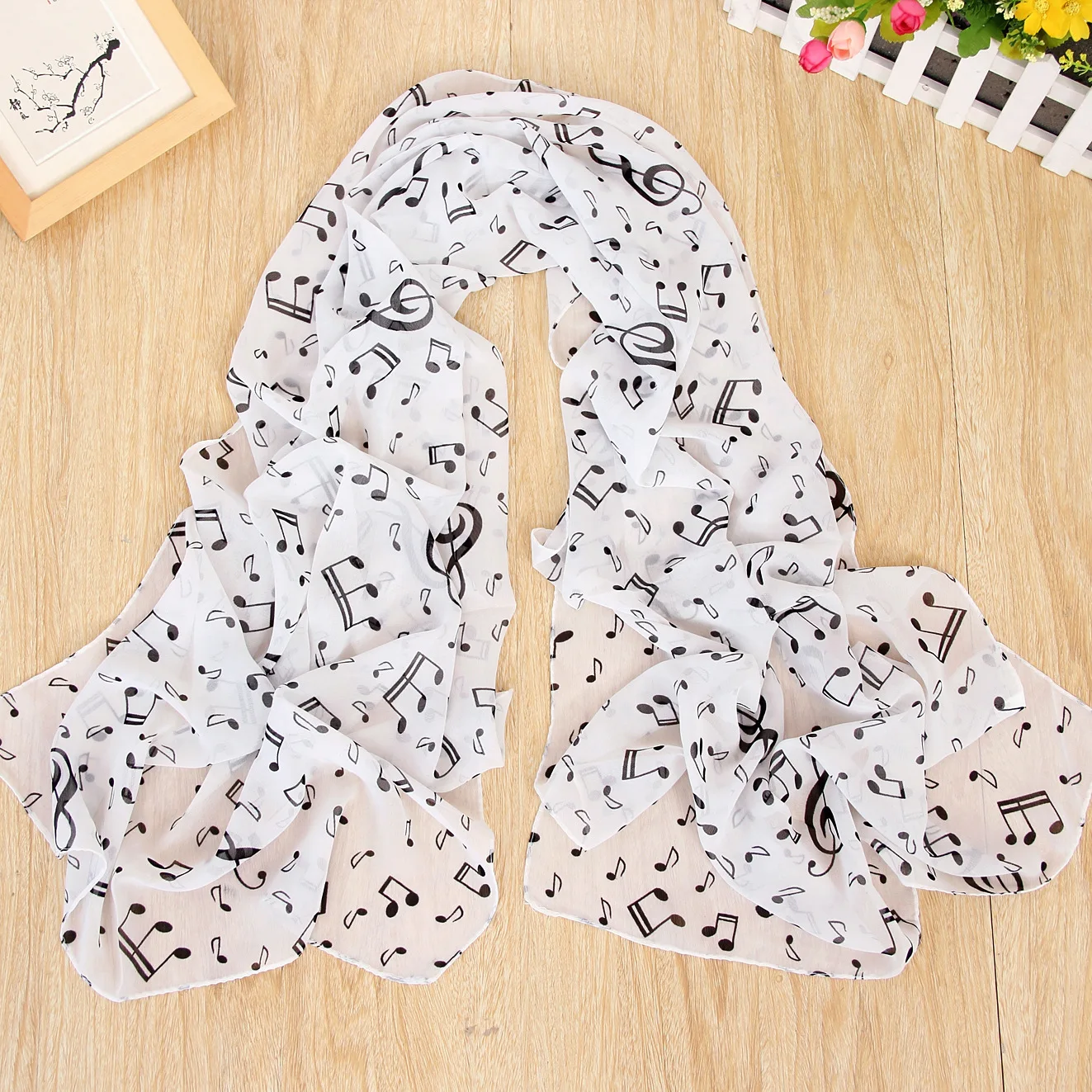 Ladies-Summer-Scarves-Lady-Musical-Note-Print-Chiffon-Neck-Scarf-Shawl ...
