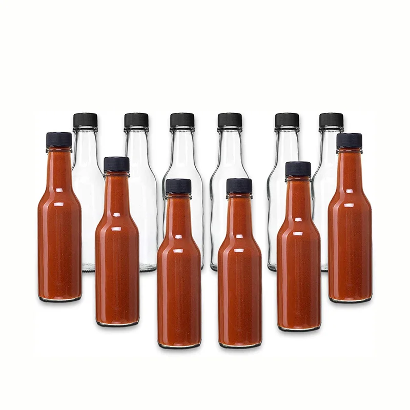 Botellas-Vac-as-de-vidrio-transparente-para-salsa-caliente-minibotellas ...