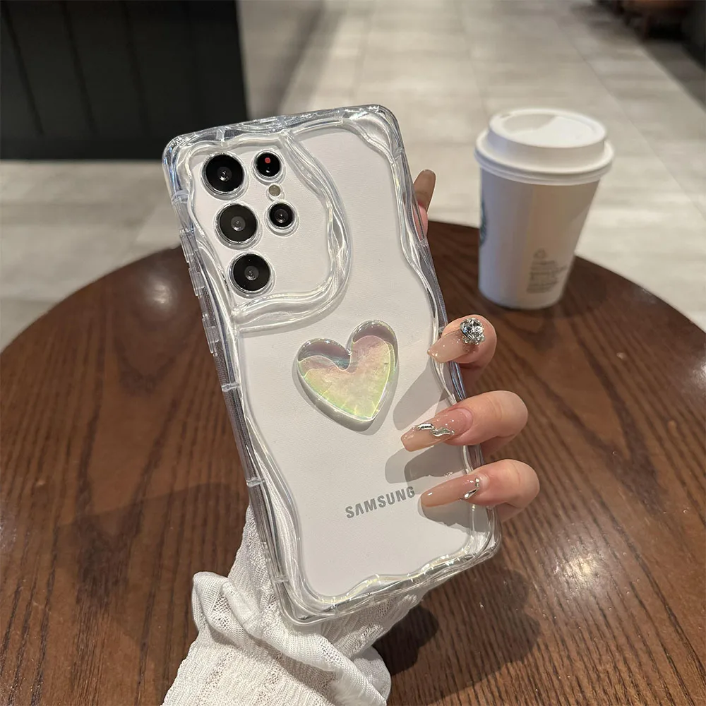 3D Love Heart Silicone Phone Case Cover for Reno 12F 5G 4G (C)