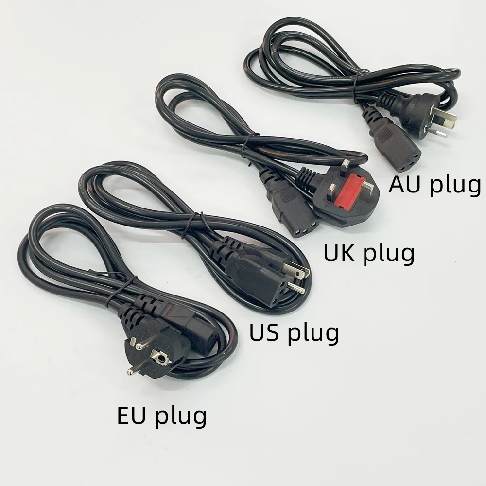 3PIN EU Power Cord US UK AU Plug IEC C13 Power Adapter Cable For Dell ...