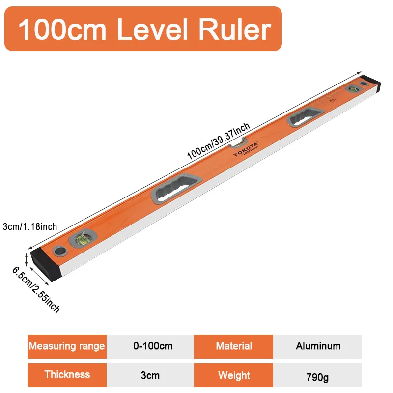 39.37inch/100cm Level Ruler Measuring Instruments Tools Building Alloy ...
