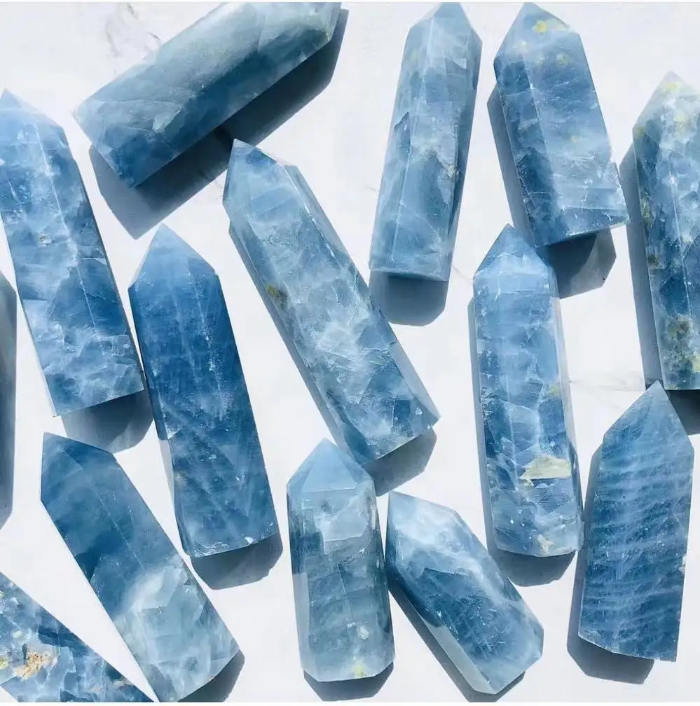 Natural-Blue-Calcite-Gemstone-Points-Celestine-Quartz-Healing-Stone ...