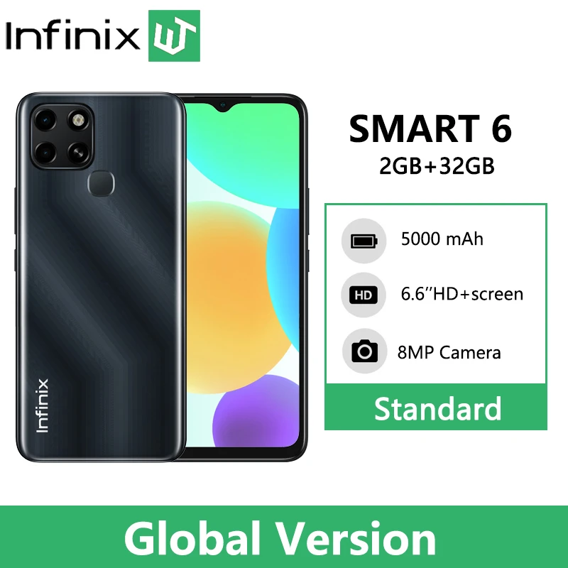 Global Versão Infinix SMART 6 2GB 32GB SmartPhone Helio A22 5000mAh ...