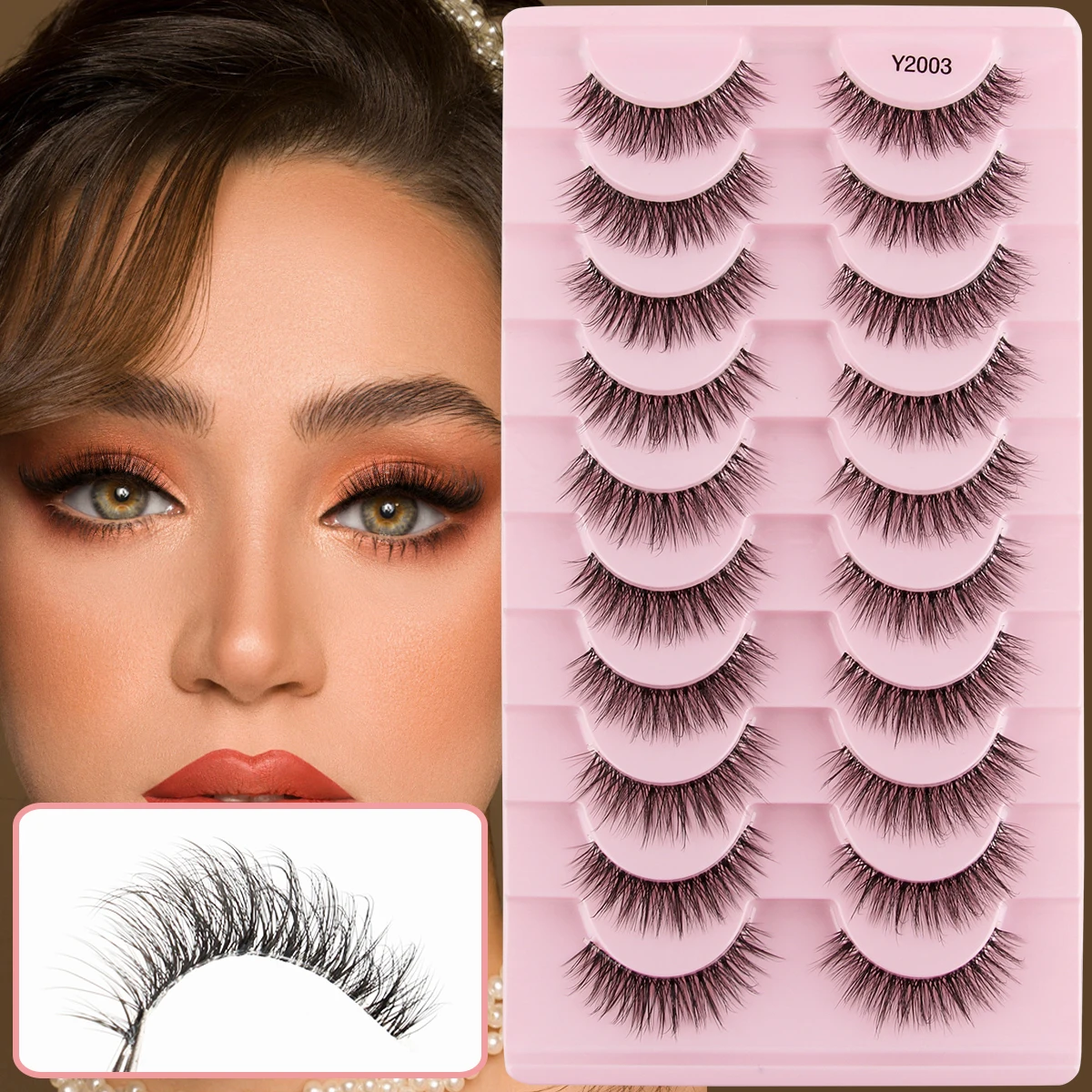 YSDO Cat Eye Lashes 3/6/10 Pairs Natural 3D Mink False Eyelashes Winged ...