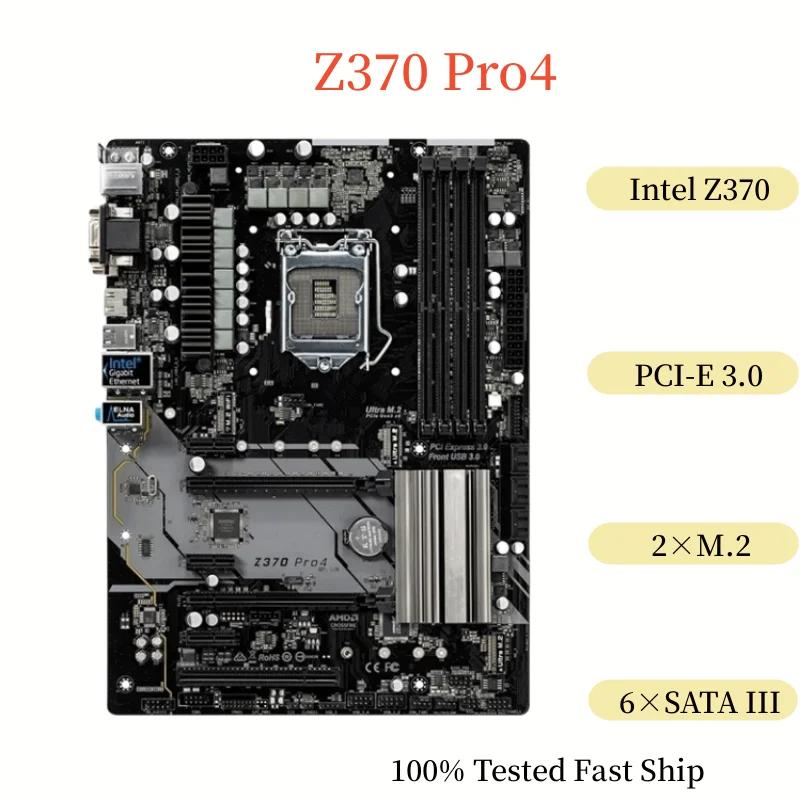 Asrock-Z370-PRO4-Placa-m-e-64GB-LGA-1151-DDR4-suporte-8-CPU-ATX ...