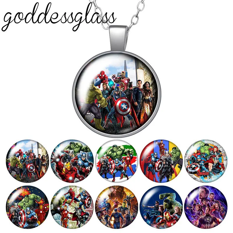 Disney-Spider-man-Iron-man-Thor-Avengers-Round-Photo-Glass-cabochon ...