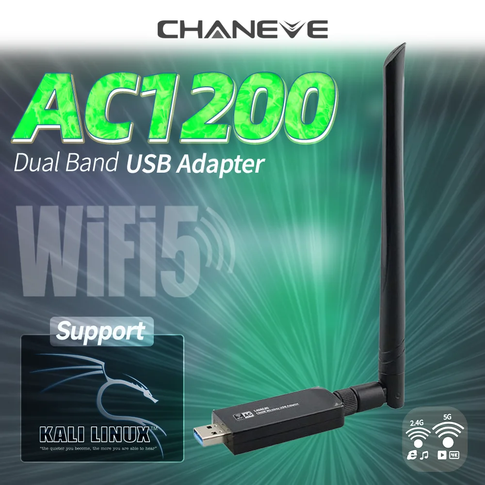 CHANEVE-RTL8812AU-Chipset-5GHz-1200Mbps-WiFi-Adapter-USB-3-0-Wireless ...
