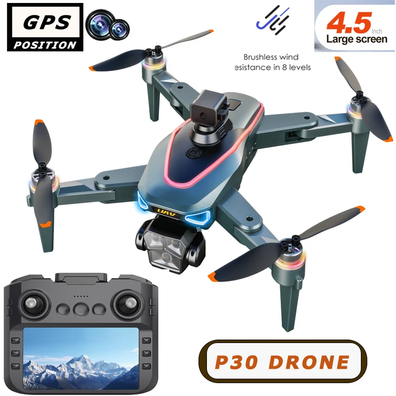 P30 GPS Drone RC 8K Dual Camera 5G Laser obstacle avoidance 4.5-inch ...