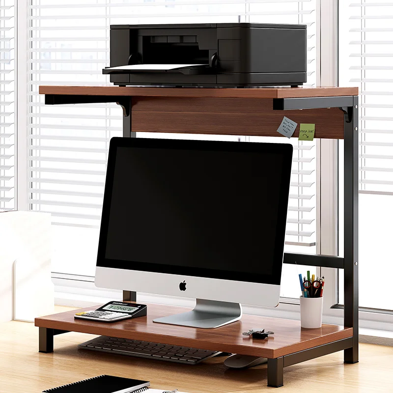 Multifunctional Table Laptop Stand Office Desktop Printer Storage Shelf Home Study Double ...