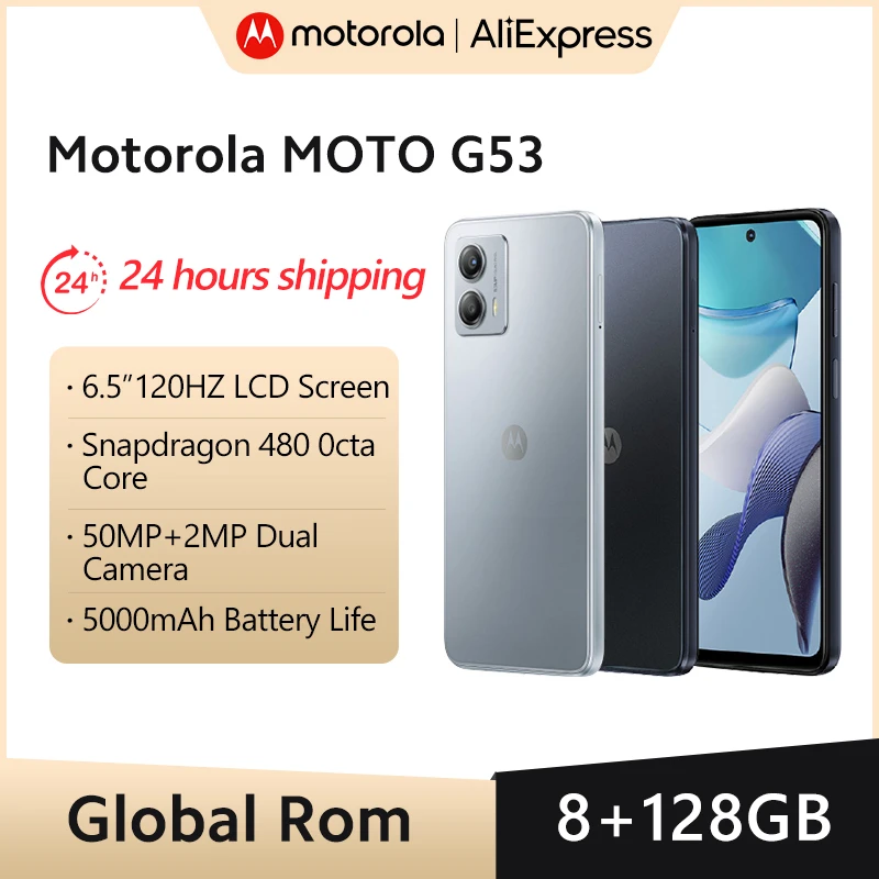 Motorola MOTO G53 Smartphone 8GB 128GB Snapdragon 480 Mobile Phone 6.5 ...