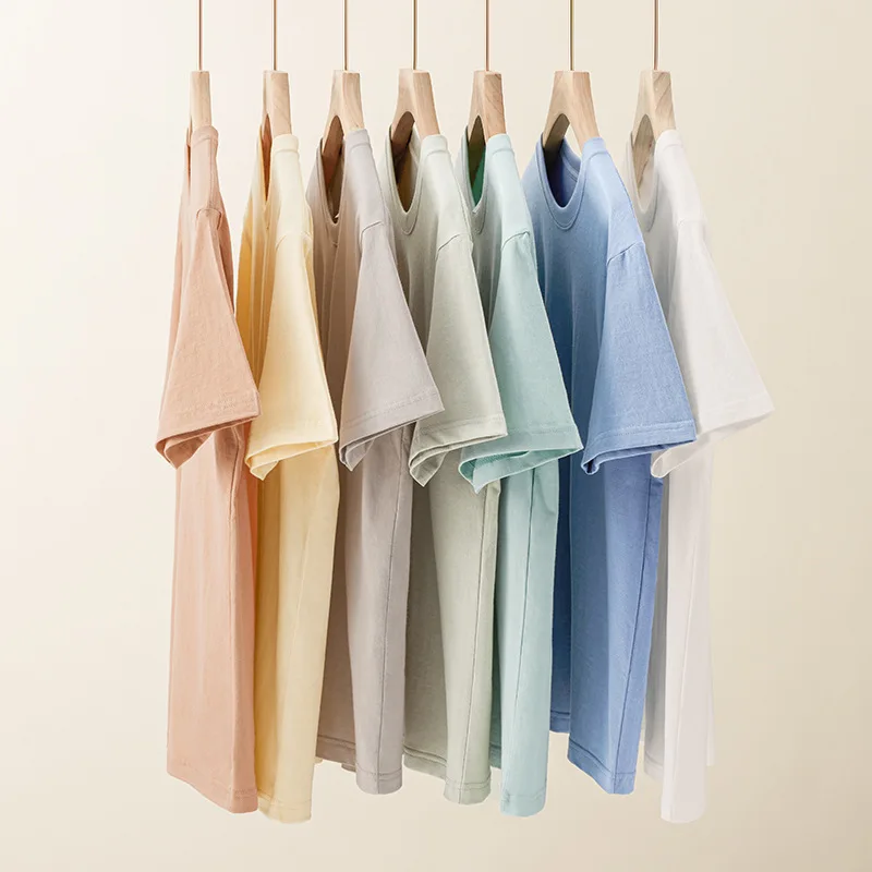 Summer-solid-color-230g-heavyweight-cotton-bottom-shirt-for-men-s-white ...