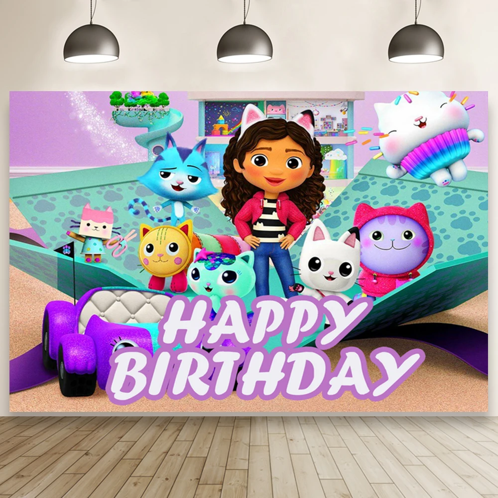 Customized-Gabby-Dollhouse-Photography-Backdrop-Girl-Birthday ...