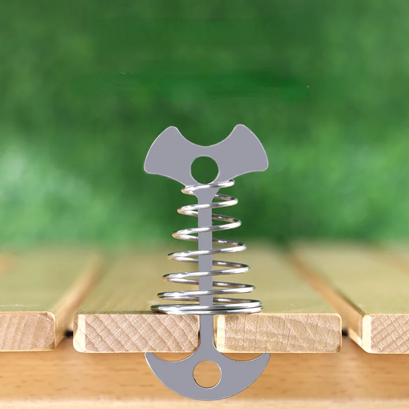 Plank Floor Spring Tent Pegs Buckle Aluminum Fishbone Anchor Outdoor ...