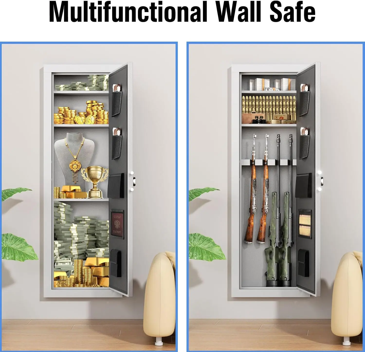 53-Wall-Gun-Safe-Between-Studs-Rifle-Gun-Safe-Assembled-Rifle-Safe-with ...