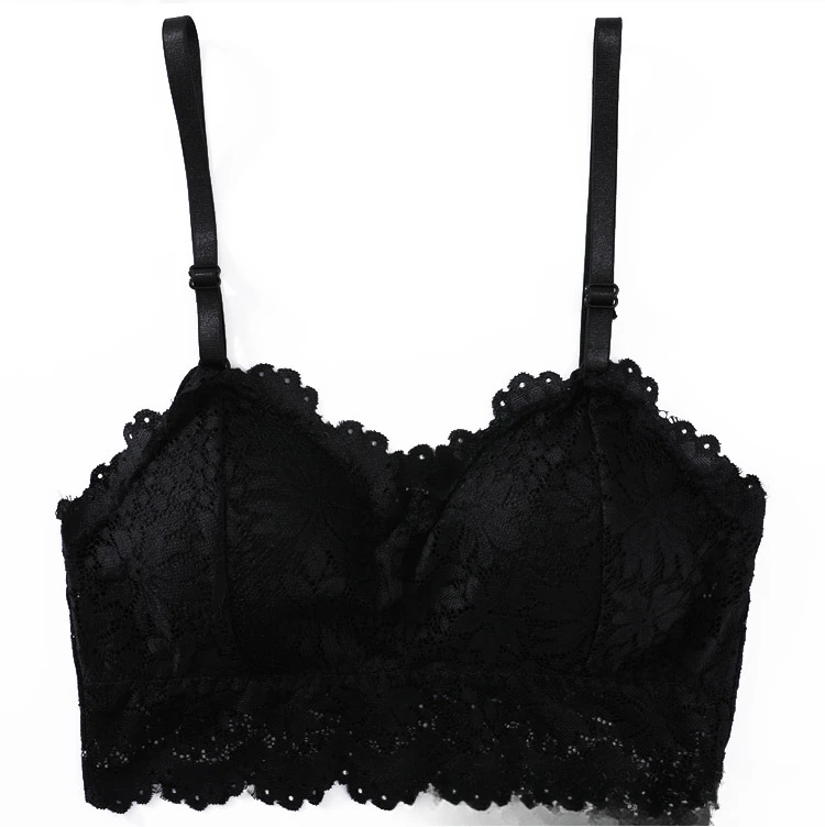 French Lace Bralette for Women - Sexy Seamless Unwired Bra Set ...