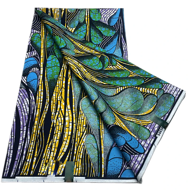 Newest-Grand-Super-100-Cotton-African-Golden-Wax-Fabric-6-Yard-High ...