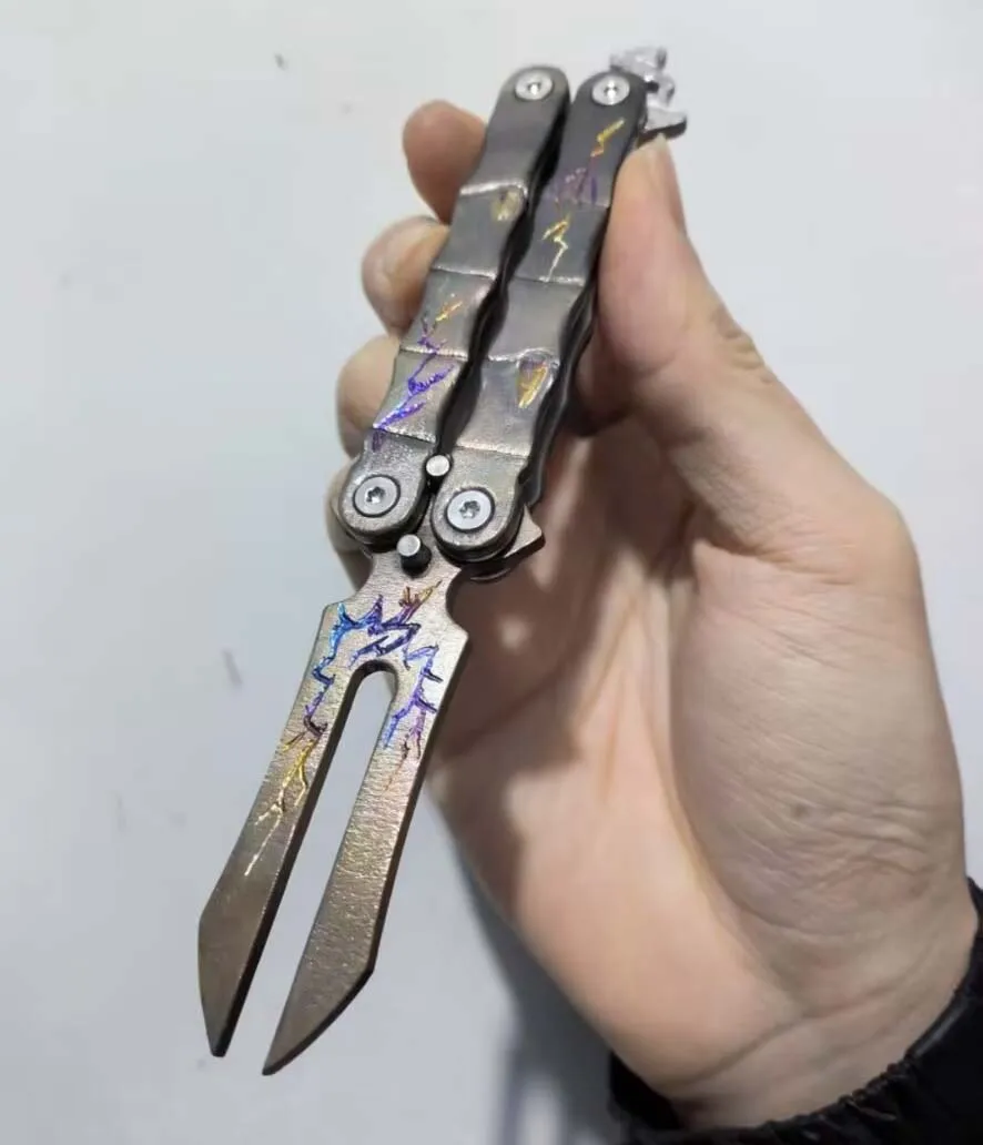 1-Piece-Hand-Carved-EDC-Titanium-Alloy-Fork-Multi-Butterfly-Pocket ...
