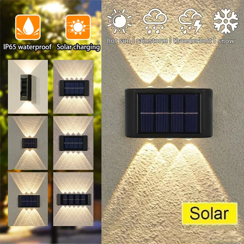 LED-Solar-Wall-Lamp-Solar-Powered-LED-Light-Outdoor-Waterproof-Up-and ...