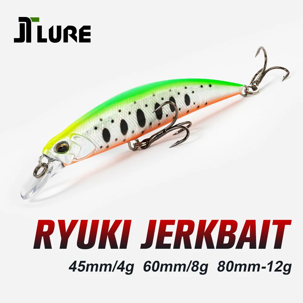 Spearhead Ryuki 45s/60s/80s/95S Sinking Minnow Fishing Lure Wobbling Jerkbait Artificial Hard ...