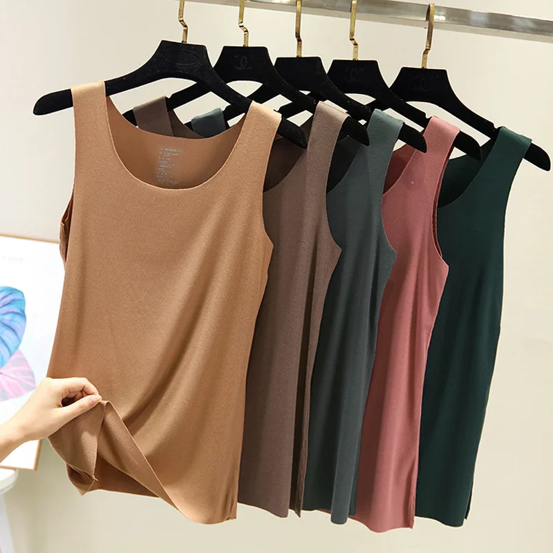 Women seamless Tank Tops V-Neck Casual Sleeveless Vest basic Shirt Tee ...