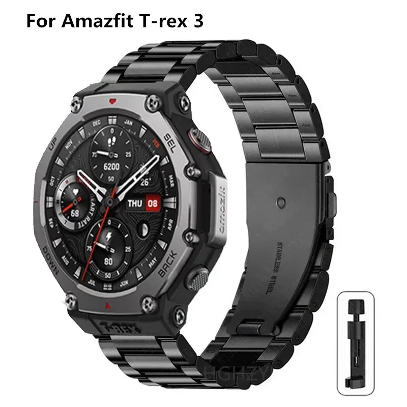 Correa-de-Metal-para-reloj-inteligente-Amazfit-T-REX-3-banda-ajustable ...