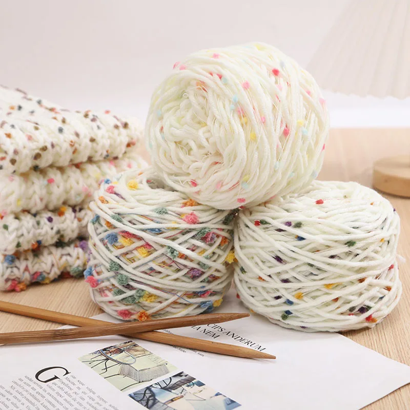 50g-roll-Knitting-Yarn-Colorful-Dotted-Wool-Yarn-Hand-woven-Thread ...