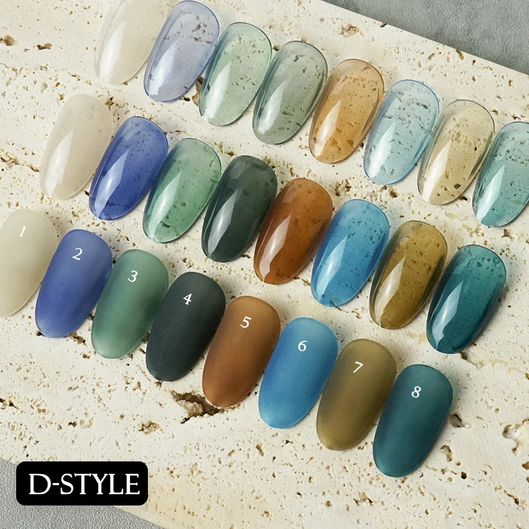 Gel Nail Polish Set Kit 8Pcs Korea Transparent Jell Semi Permanent Gel ...
