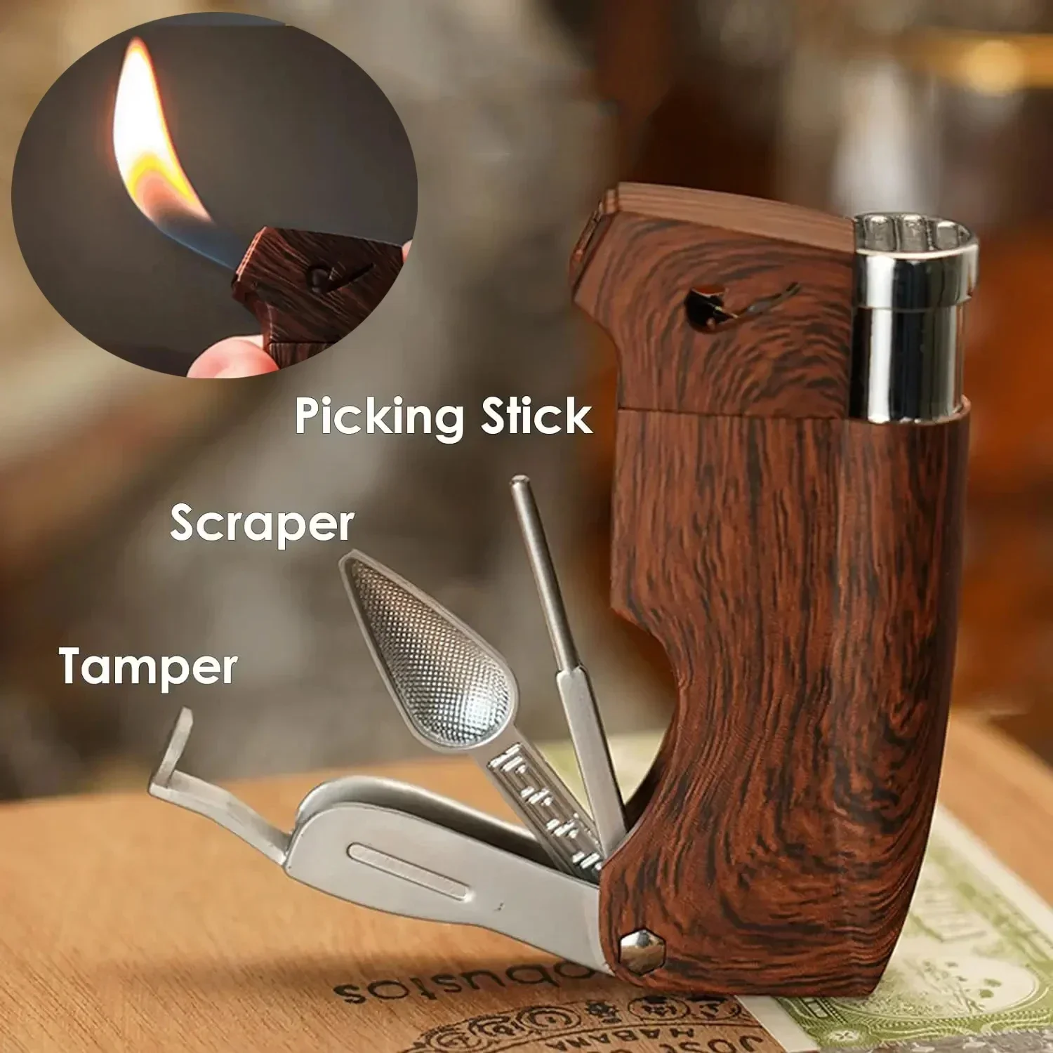 Multi Functional Integrated Tobacco Pipe Lighter with Pipe Tools ...