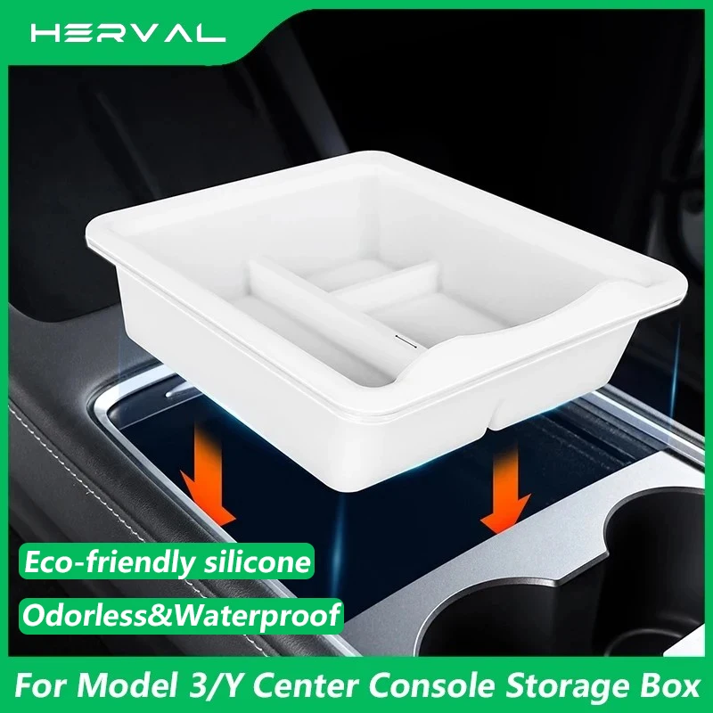 Herva-for-Tesla-Model-3-Y-2021-2022-2023-2024-Car-Storage-Box-Silicone ...
