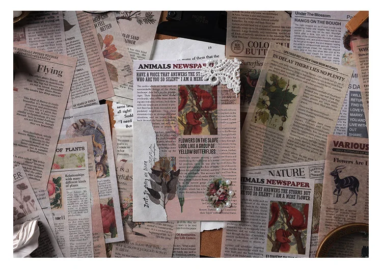 20 sheets Vintage Newsstand Series Decorative Stickers Movie newspaper ...