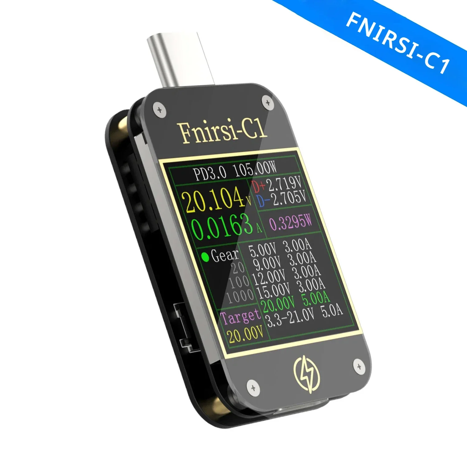 FNIRSI-C1-Type-C-PD-Trigger-USB-C-Voltmeter-Ammeter-Protocol-Test-Type ...